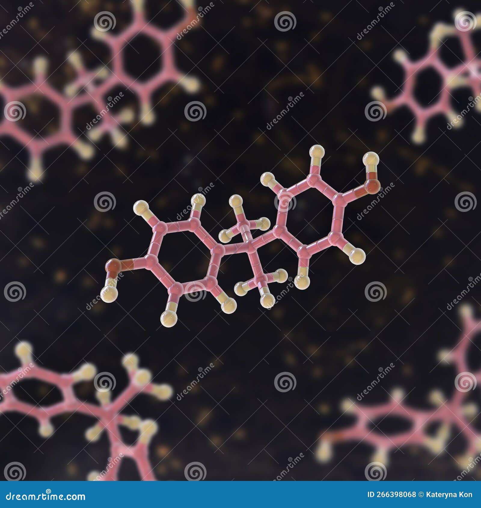Bisphenol A Molecular Structure, 3d Model Molecule, Bpa, Structural ...