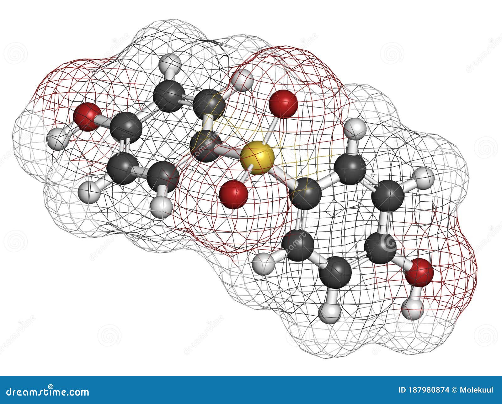 Bisphenol S BPS Plasticizer Molecule. Used As Curing Agent in Epoxy ...