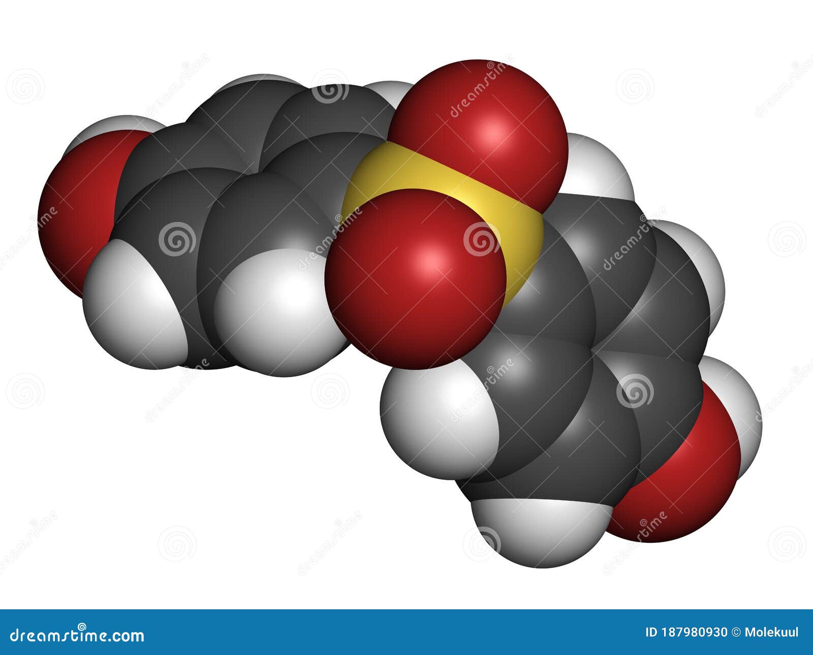 Bisphenol S BPS Plasticizer Molecule. Used As Curing Agent in Epoxy ...