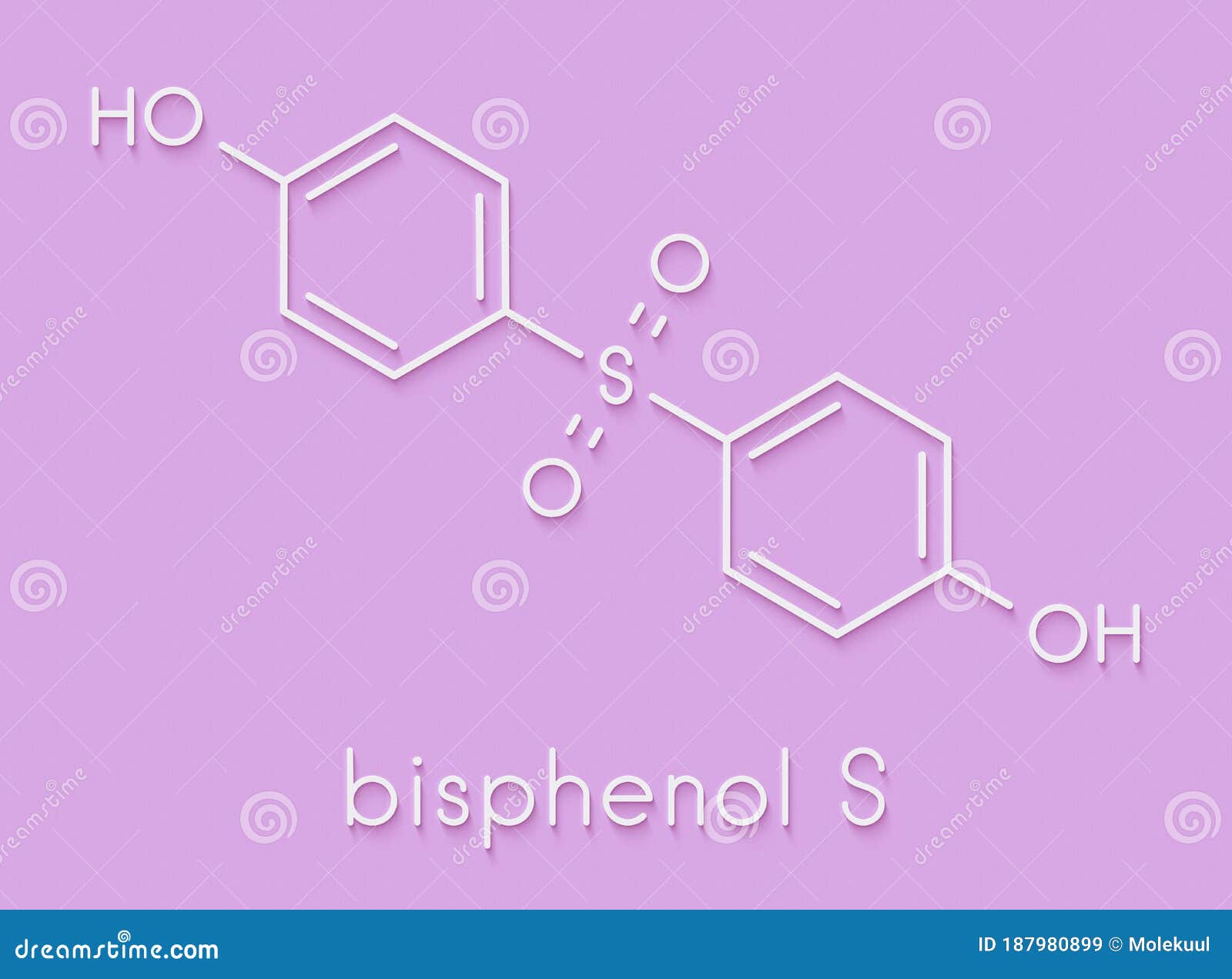 Bisphenol S BPS Plasticizer Molecule. Used As Curing Agent in Epoxy ...