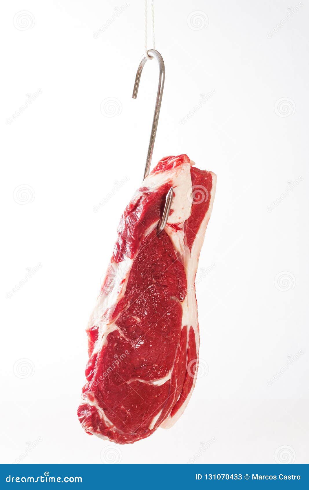 A peace of meat hanging stock image. Image of fruit - 131070433
