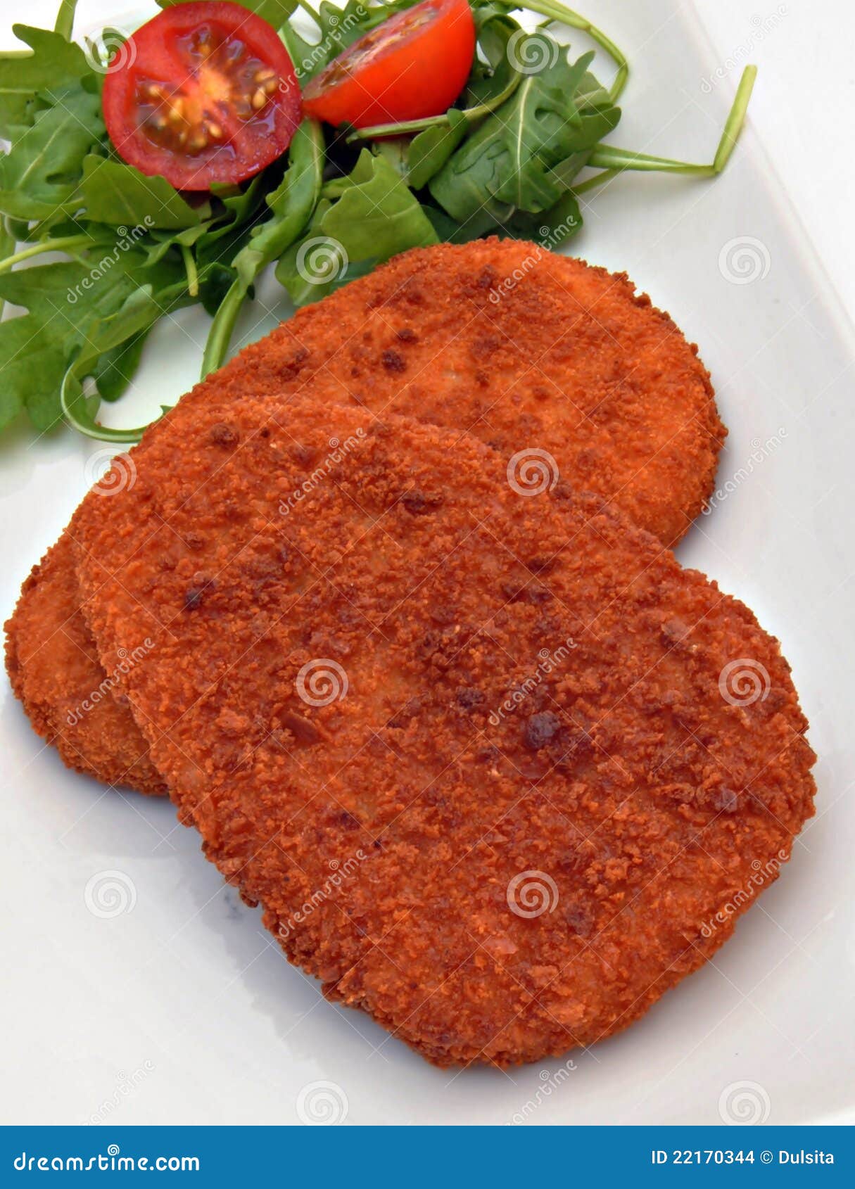 Bistecca impanata due fotografia stock. Immagine di cottura - 22170344