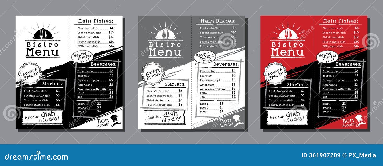 Bistro Menu Card Template in DL Format Stock Illustration ...