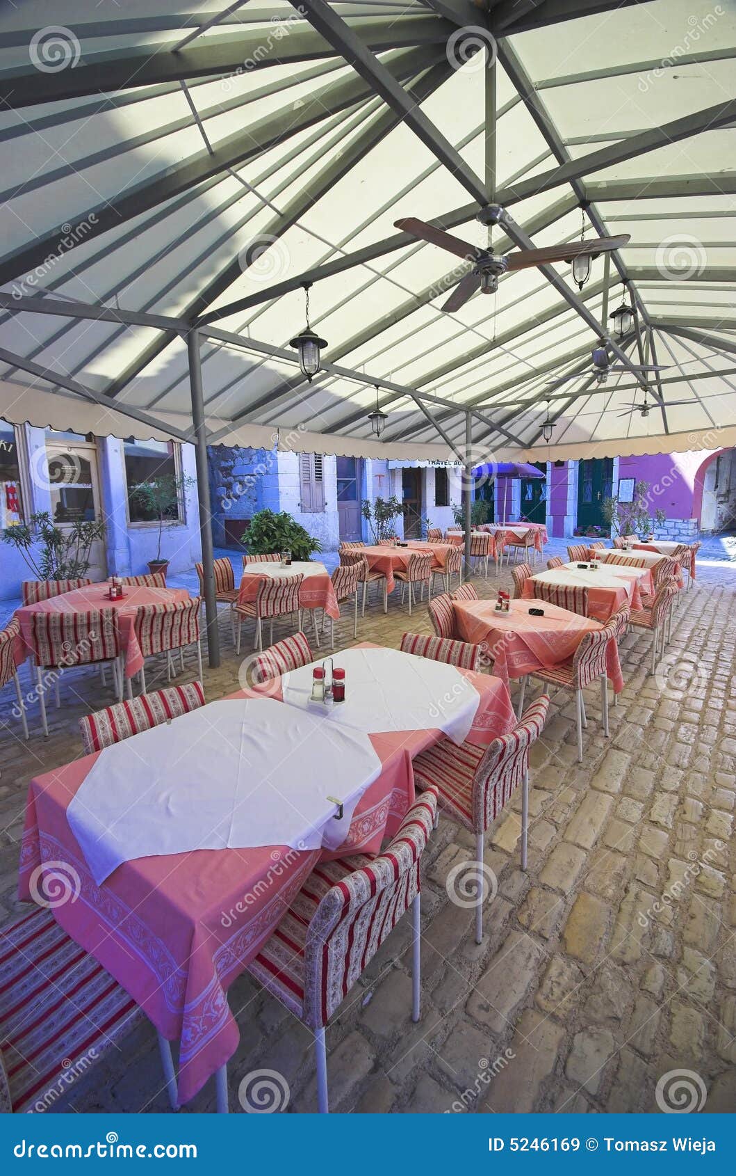Bistro terrace stock image. Image of outside, cloth, structure - 5246169