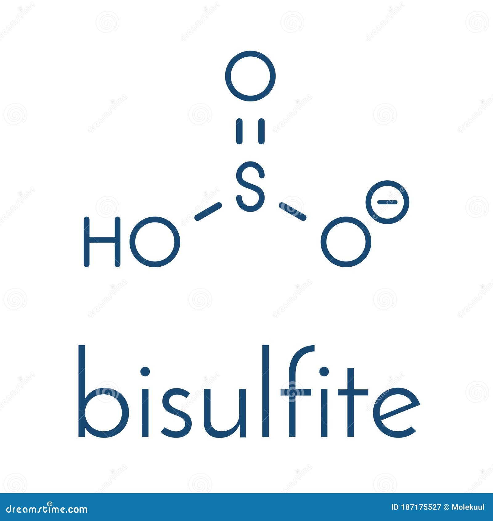Bisulfite Anion, Chemical Structure. Common Salts Include Sodium ... Bisulfite Anion, Chemical Structure. Common Salts Include Sodium ...