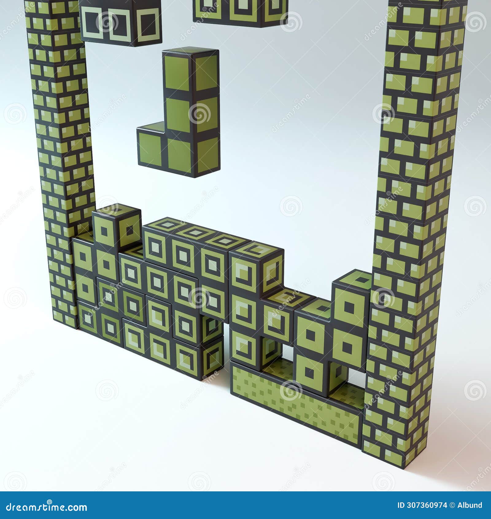 8-Bit Block Game Concept stock illustration. Illustration of stage ...