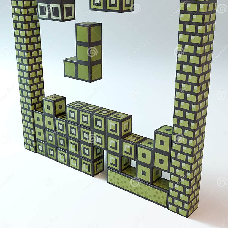 8-Bit Block Game Concept stock illustration. Illustration of stage ...