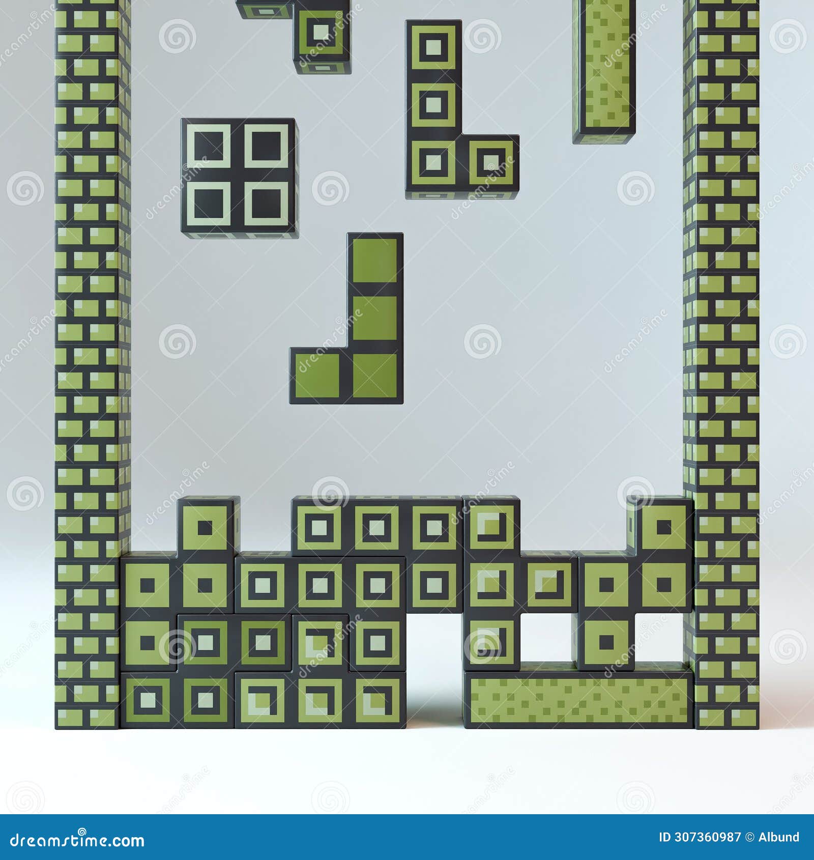 8-Bit Block Game Concept stock illustration. Illustration of bricks ...