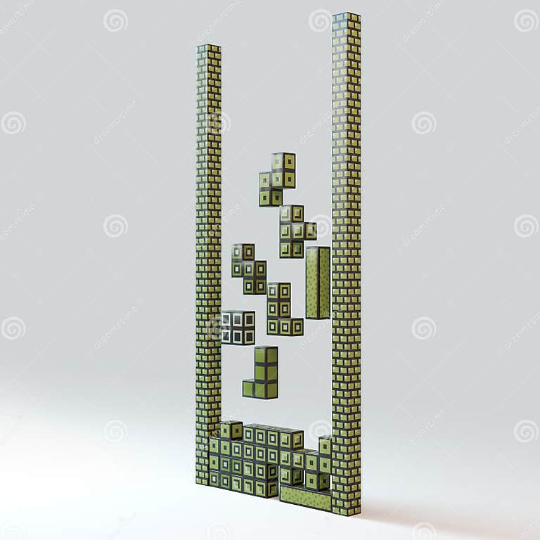 8-Bit Block Game Concept stock illustration. Illustration of blocks ...