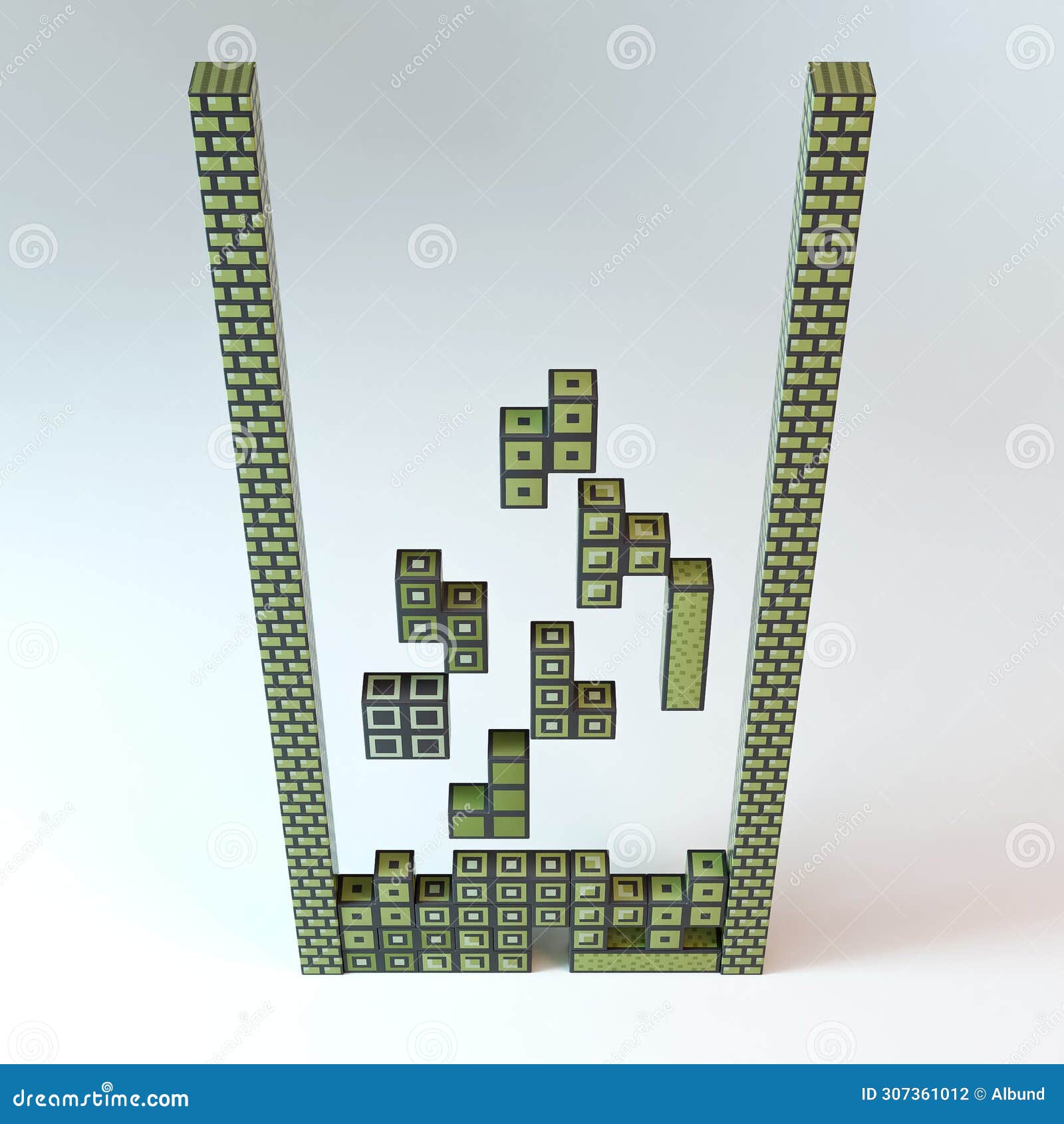 8-Bit Block Game Concept stock illustration. Illustration of shape ...