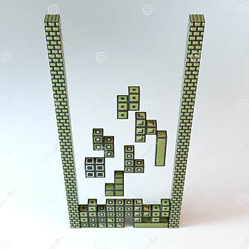 8-Bit Block Game Concept stock illustration. Illustration of shape ...