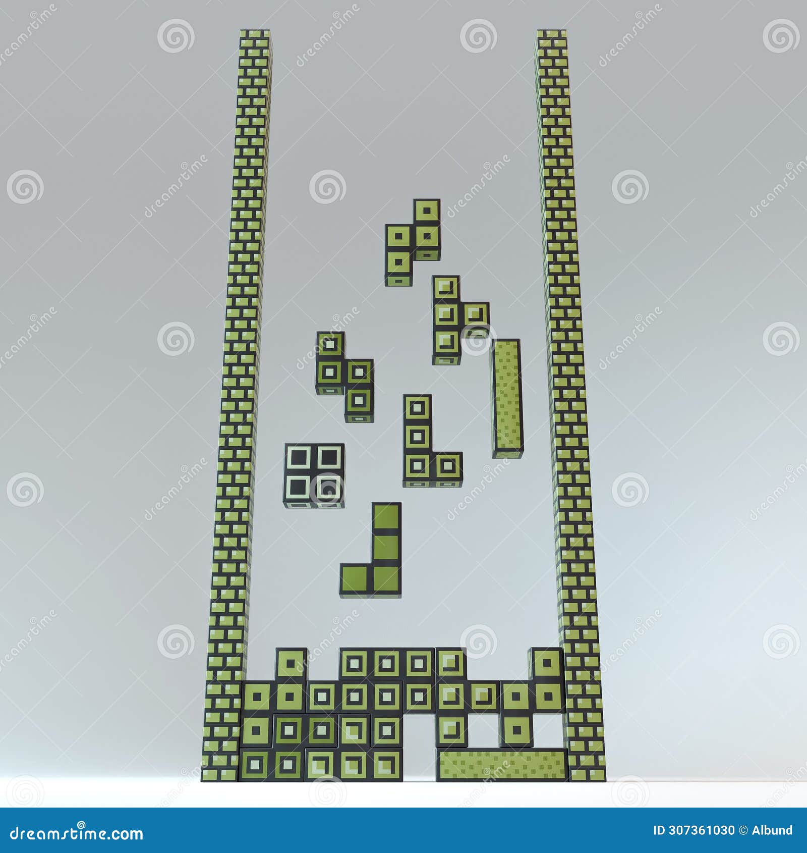 8-Bit Block Game Concept stock illustration. Illustration of video ...