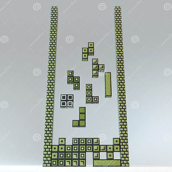 8-Bit Block Game Concept stock illustration. Illustration of video ...