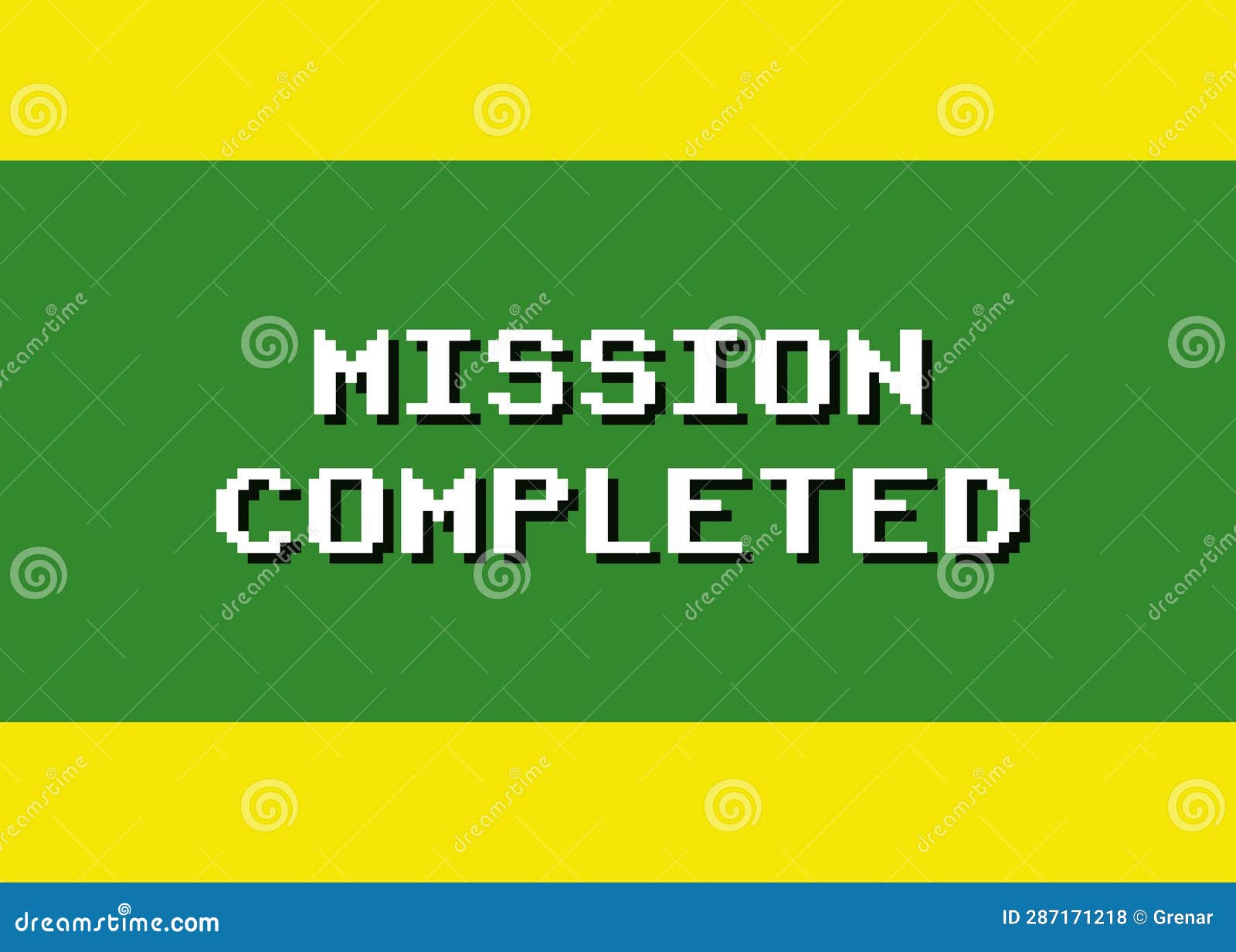 8 Bit Boxes Mission Completed Stock Illustration - Illustration of ...