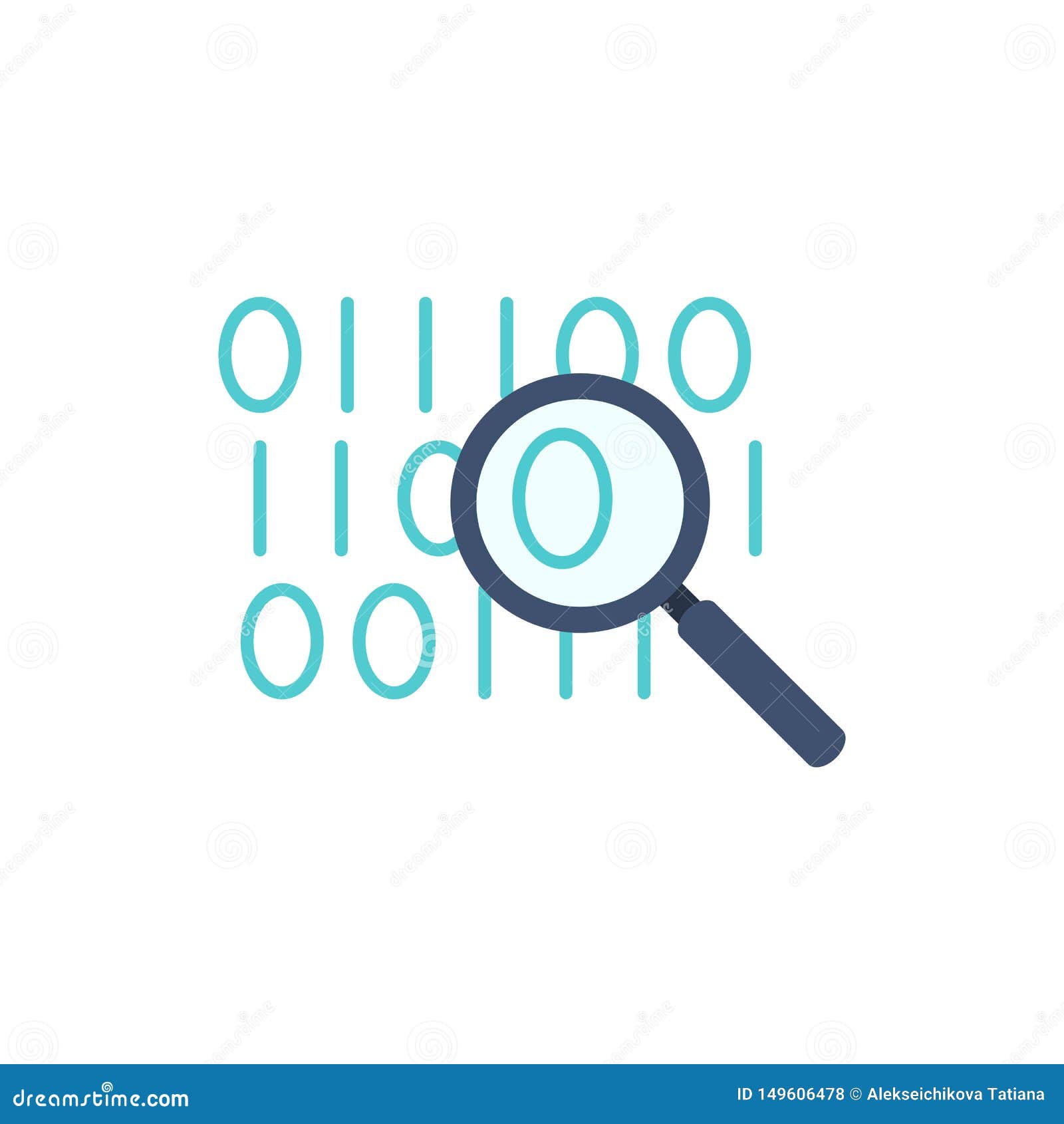 Bit Byte Icon Of 3 Types Color, Black And White, Outline. Isolated ...