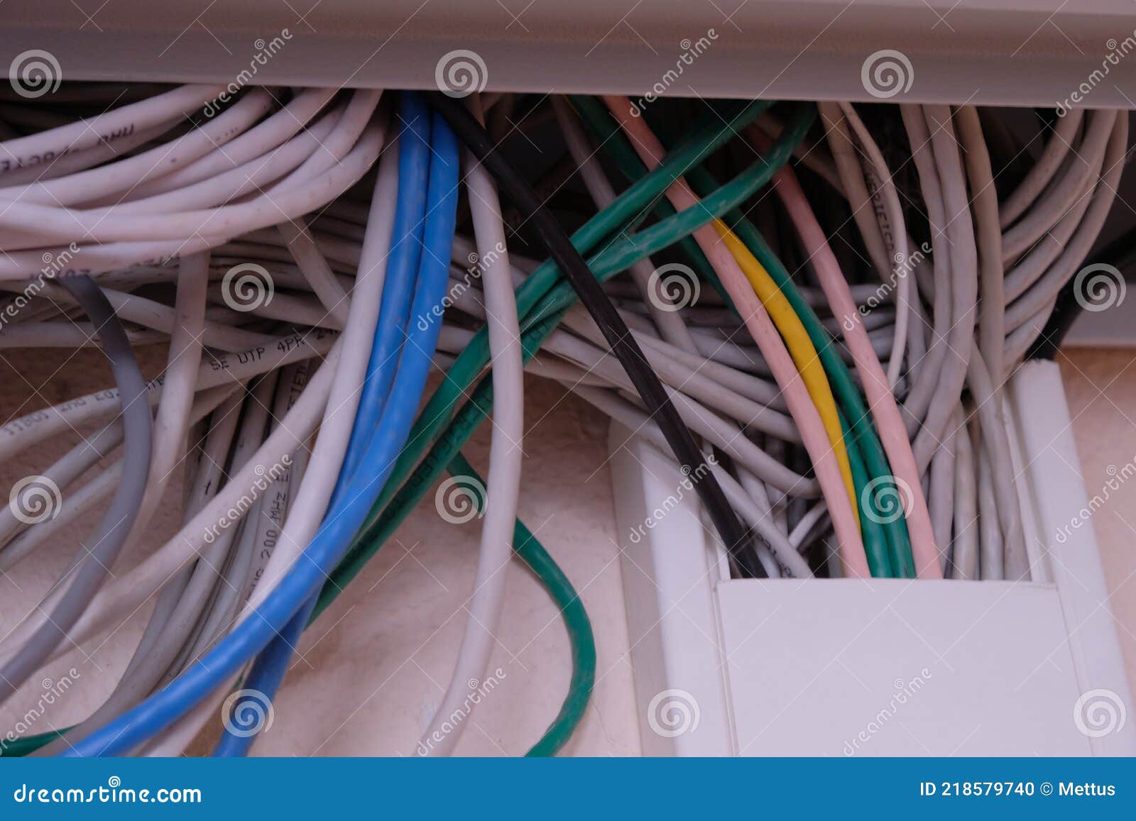 A Bit Chaotic Network Wires Behind the Rack Stock Photo - Image of ...
