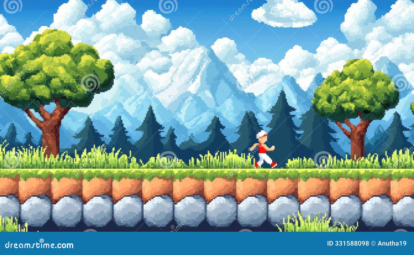 8-bit Character Running in Classic Platformer Style, Featuring Smooth ...