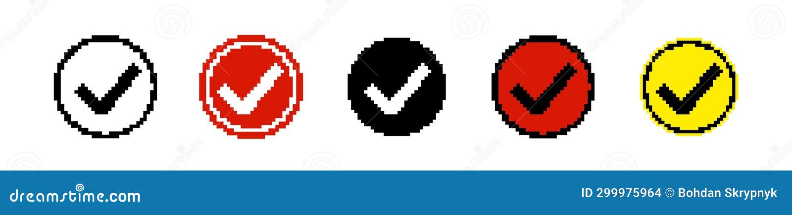 8 Bit Check Mark in Circle Icon Stock Vector - Illustration of traffic ...