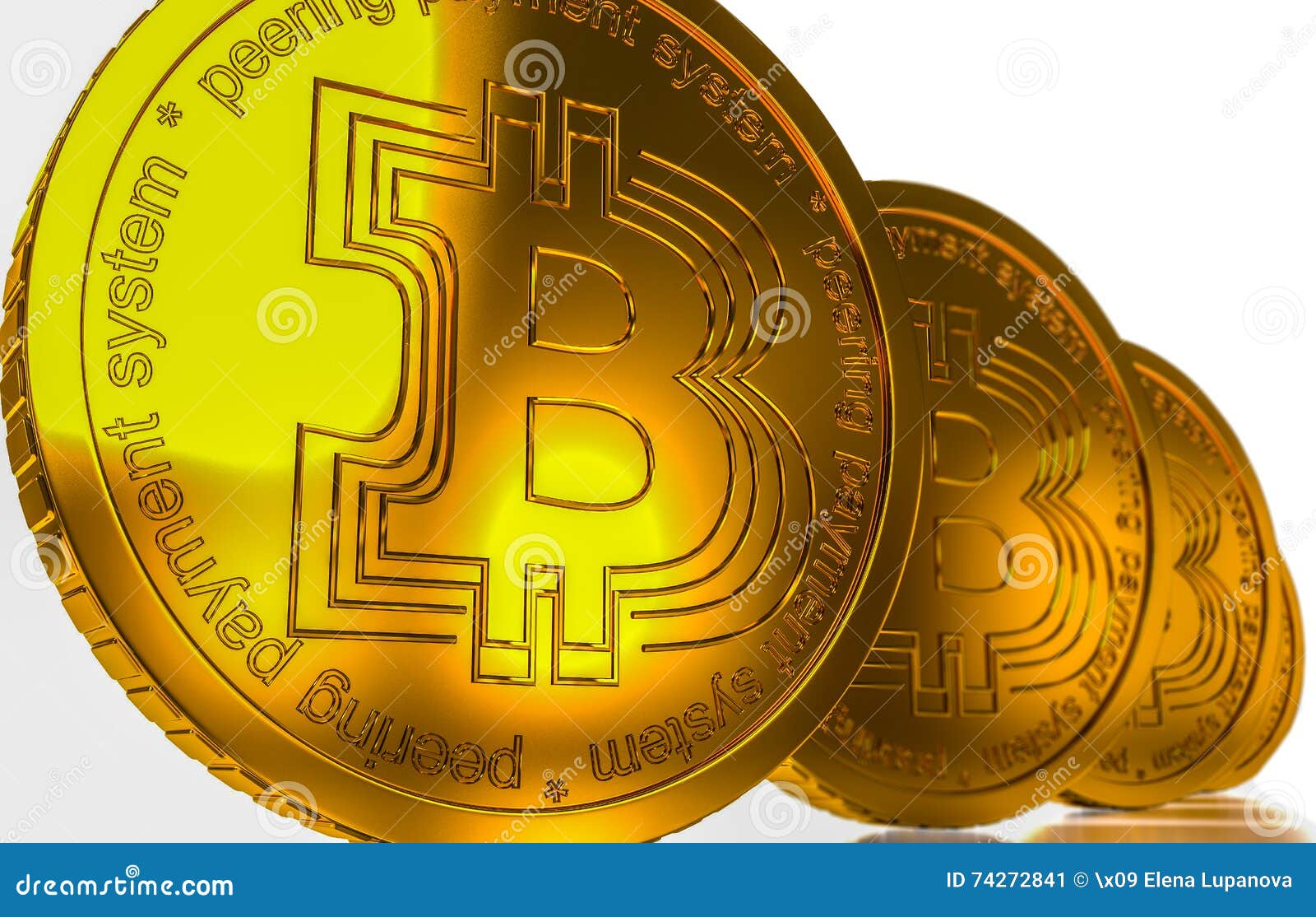 Bit Coin BTC the New Virtual Mone, 3d Render Stock Illustration ...