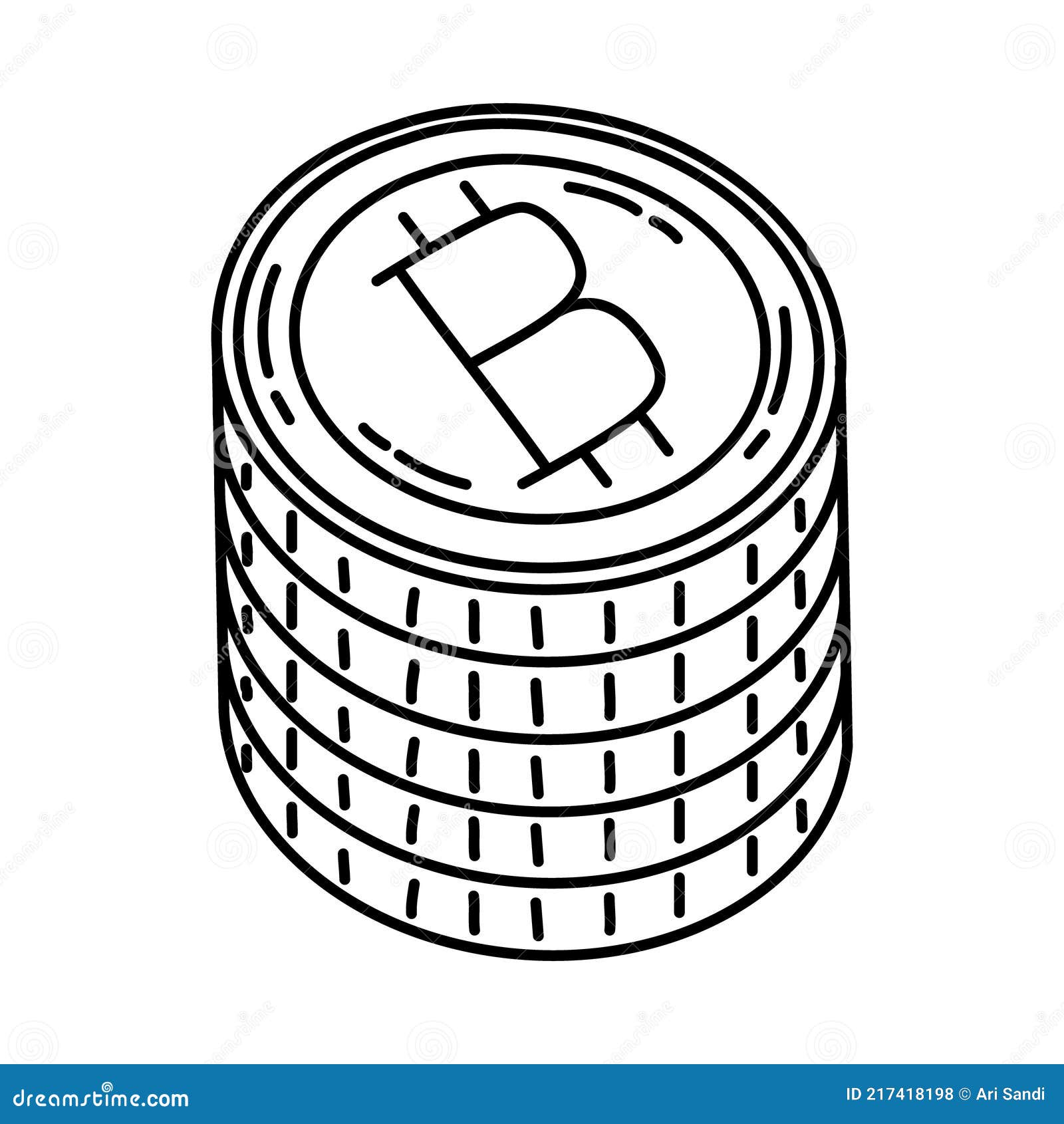 Bit Coin Icon. Doodle Hand Drawn or Outline Icon Style Stock Vector ...