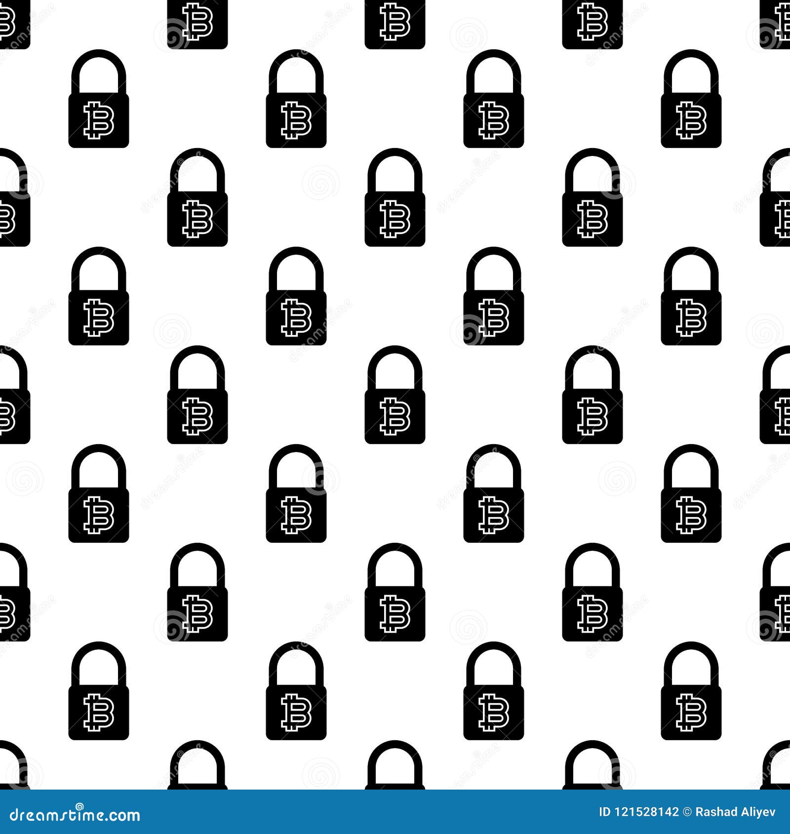 Bit Coin Lock Icon in Pattern Style Stock Illustration - Illustration ...