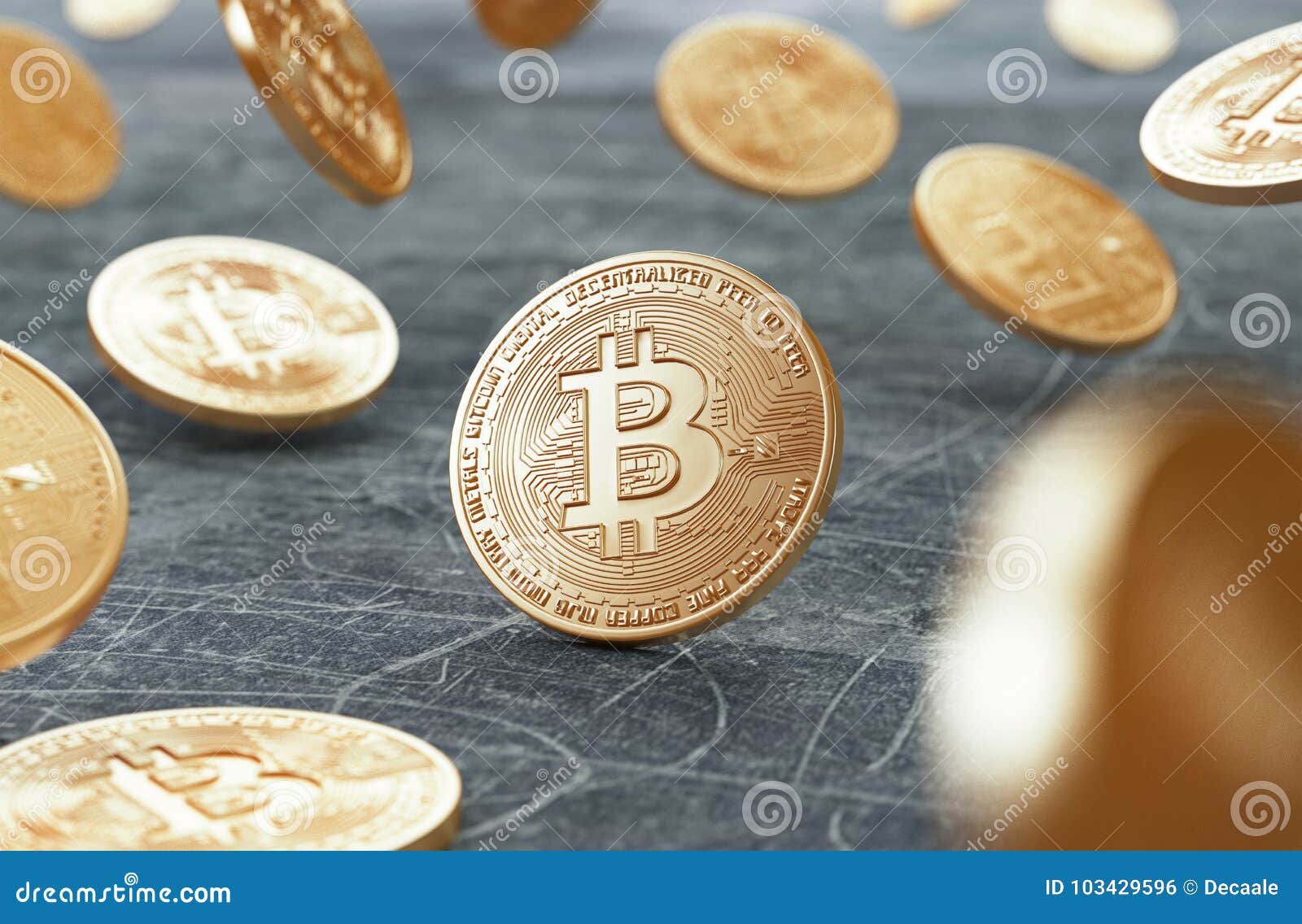 Bit Coins, Gold Coin for Web, 3d Render Illustration Stock Illustration ...