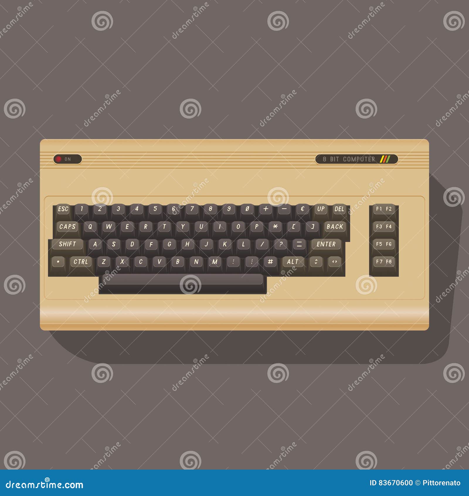 An 8 bit computer stock vector. Illustration of microcomputer - 83670600