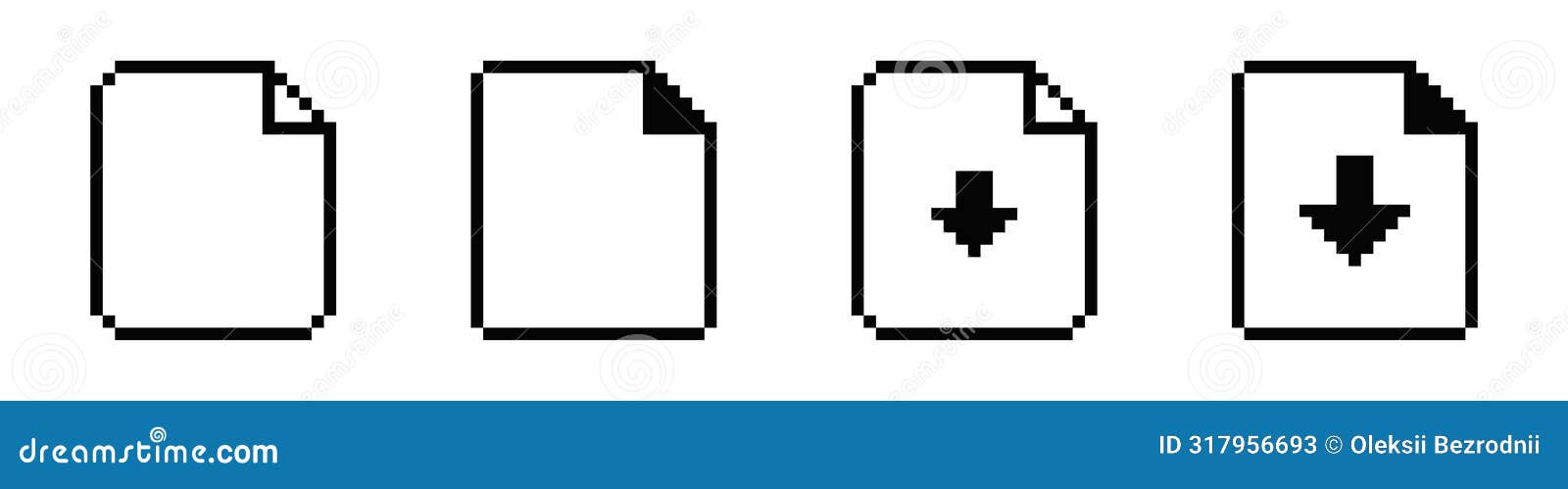 8 Bit Document Icon. Pixel 8bit Text File Old Retro Symbol Vector ...