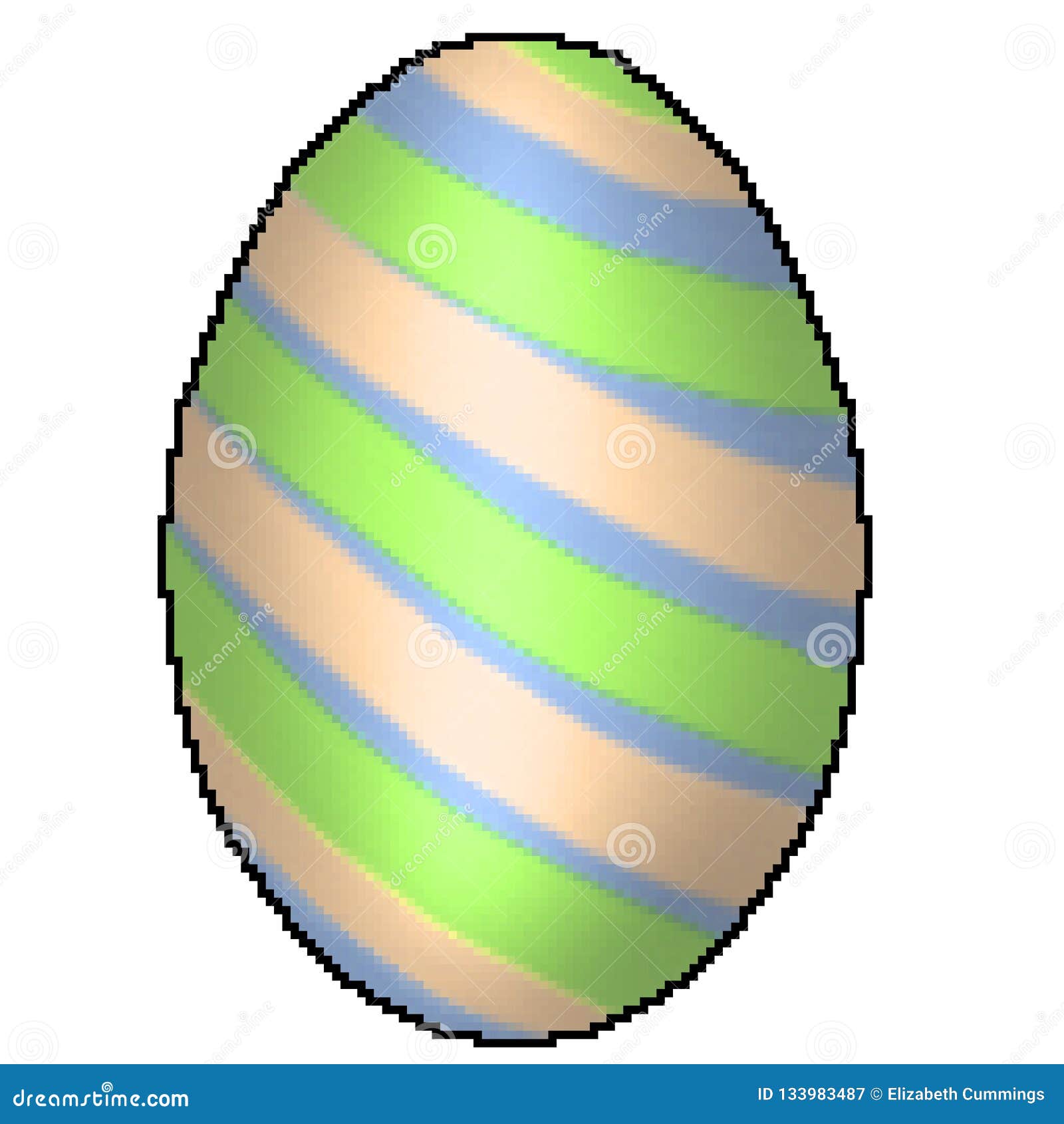 8 Bit Drawn Colorfully Designed Easter Egg Stock Illustration ...
