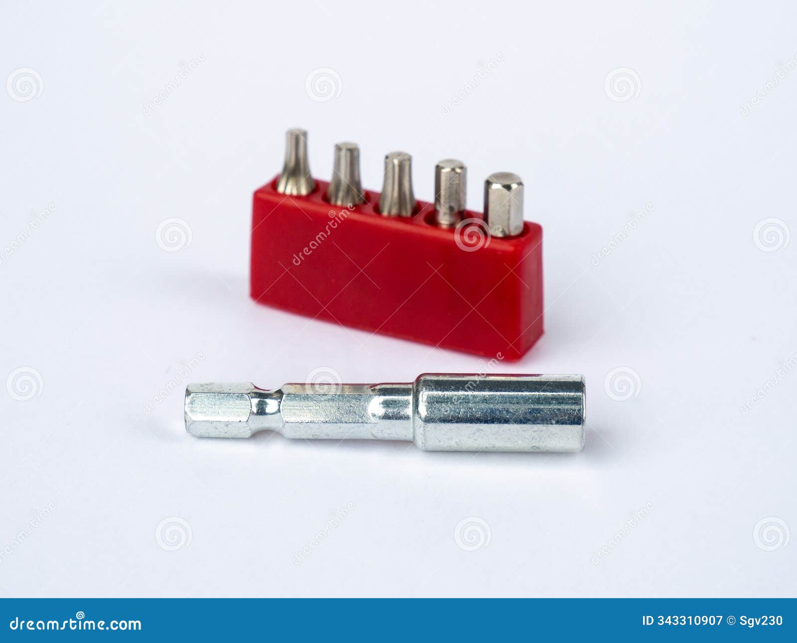 Bit Extension and Screwdriver Replaceable Heads Set Stock Image - Image ...