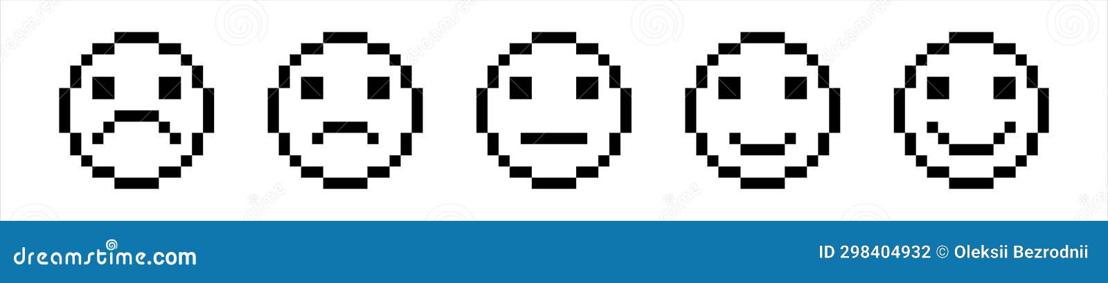 8 Bit Face Feedback Customer Satisfaction Scale. Stock Vector ...