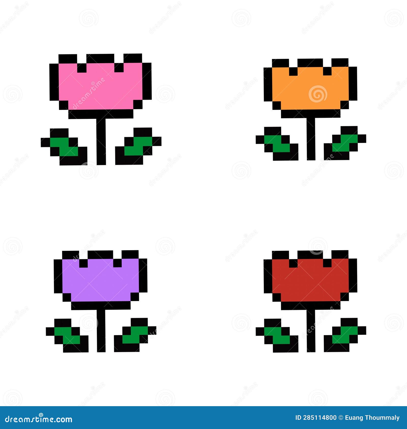 Flower Pixel Art Stock Image | CartoonDealer.com #116528383