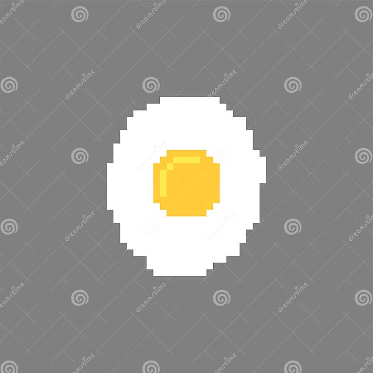 8 Bit Fried Egg Pixel Art. Pixelated Breakfast Concept Stock Vector ...