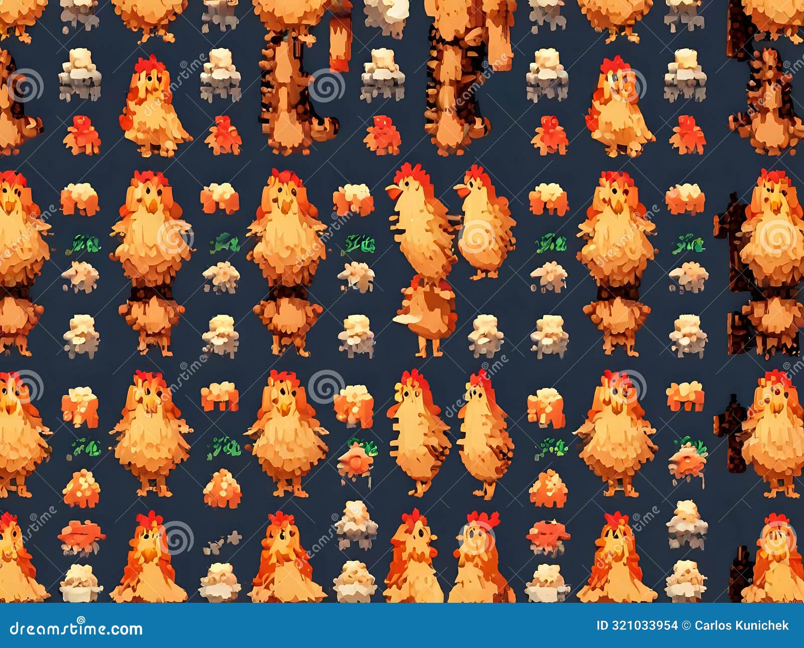 8-bit Graphics Pixels Scene with Chicken - Generated by Ai Stock ...