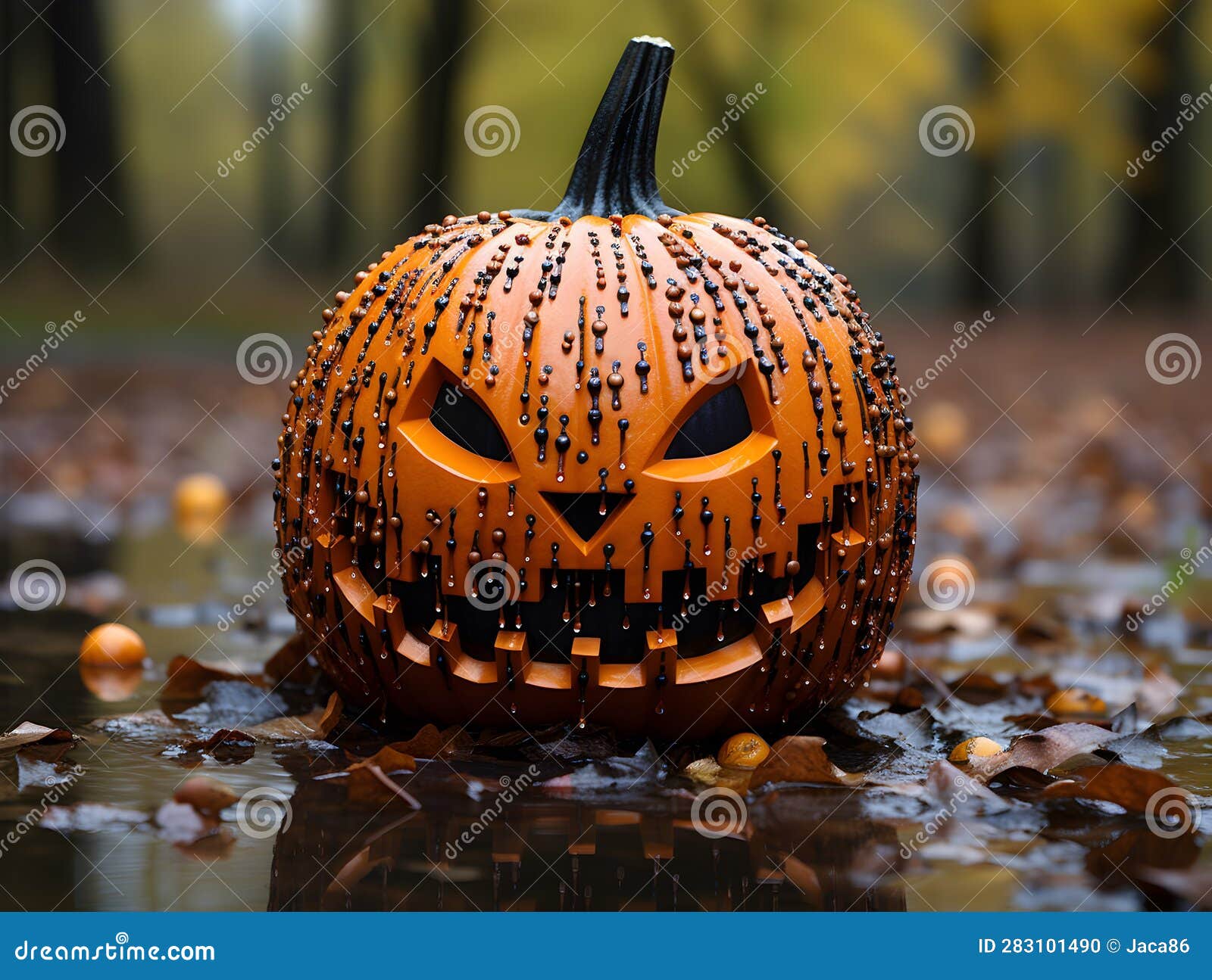 8 Bit Halloween Pumpkin, AI Generated Illustration Stock Illustration ...
