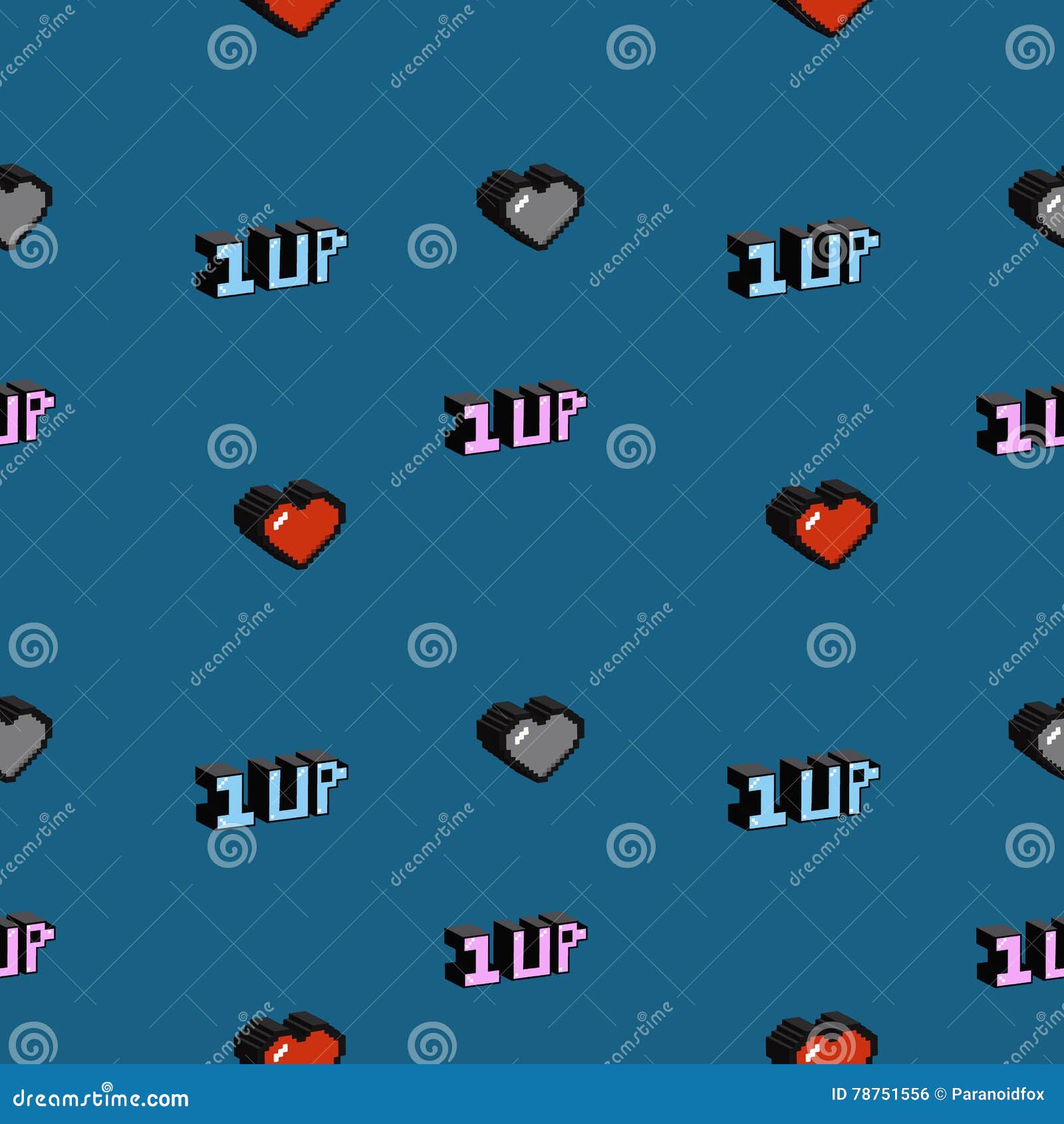 8 bit hearts pattern stock vector. Illustration of symbol - 78751556