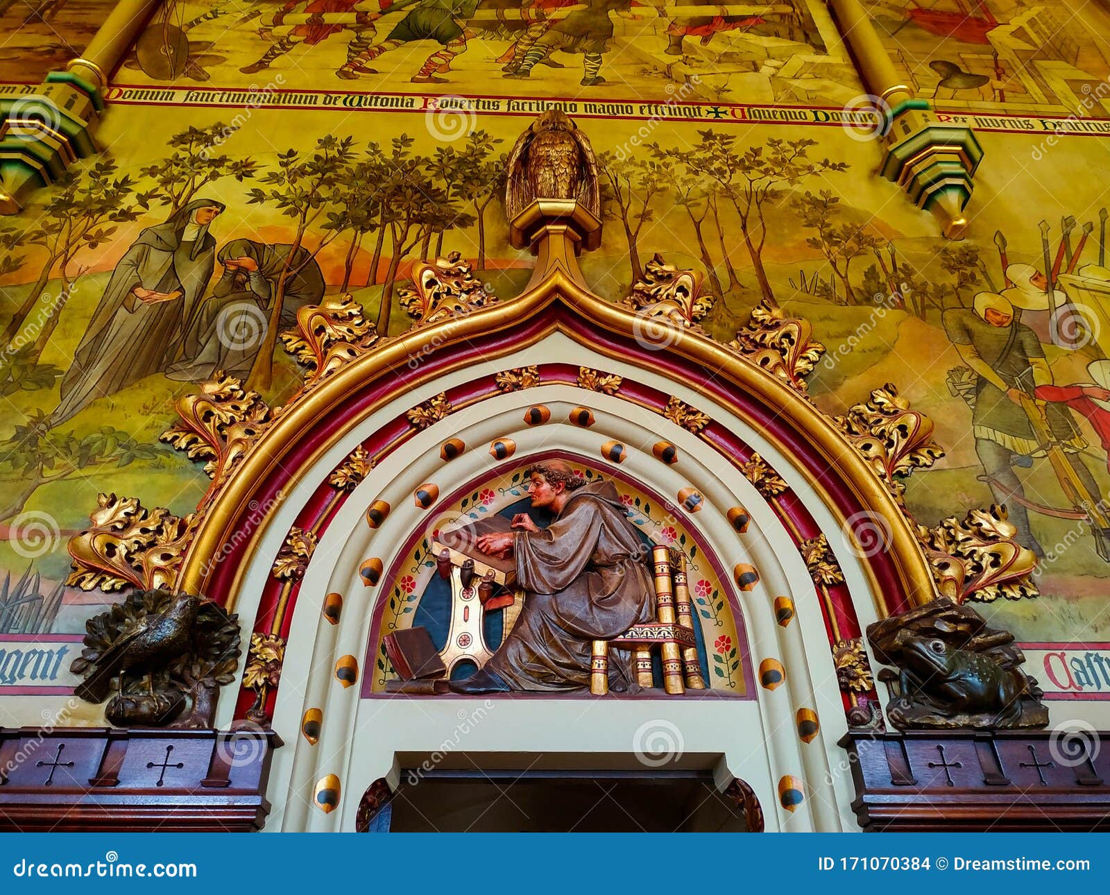 Interior in Cardiff Castle stock photo. Image of gothic - 171070384