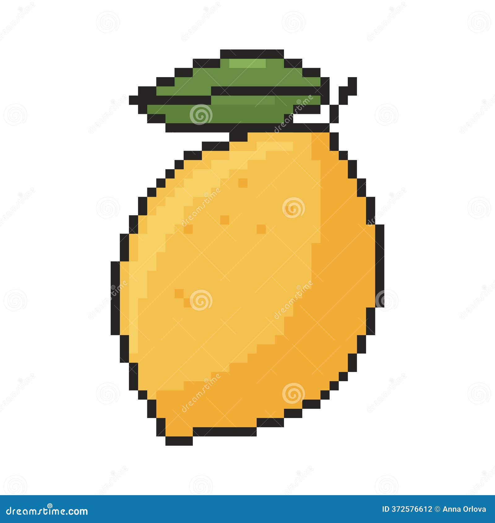 Lemon Pixel Art 8 Bit Video Game Fruit Icon Vector Illustration ...