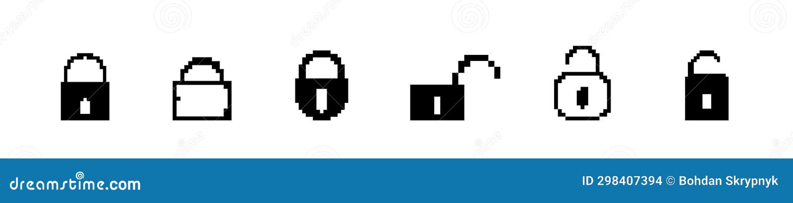 8 Bit Lock Icon. Pixel Locker Retro Arcade Game Stock Vector ...