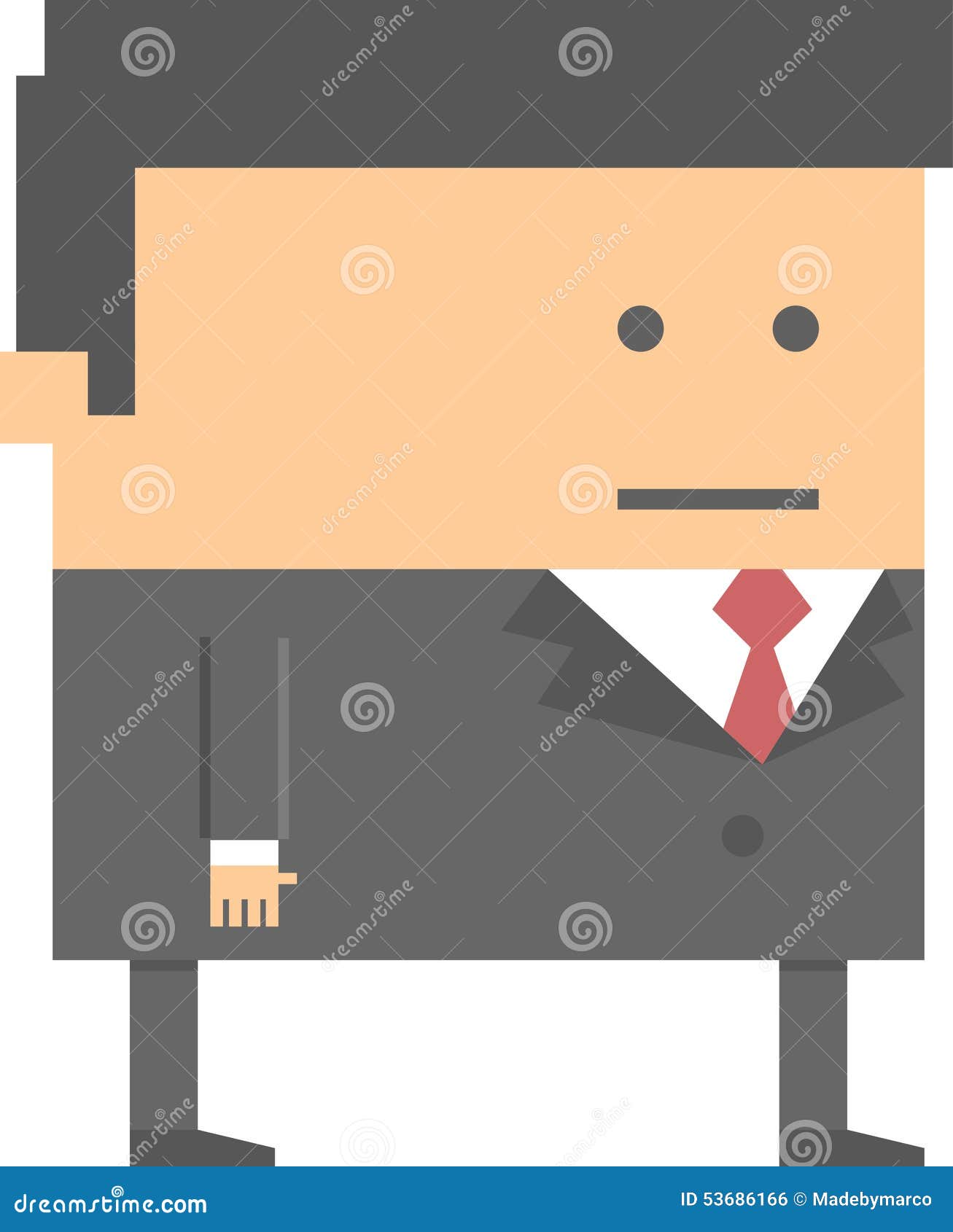 8 bit man in suit and tie stock illustration. Illustration of computer ...