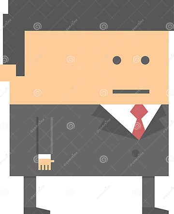 8 bit man in suit and tie stock illustration. Illustration of computer ...