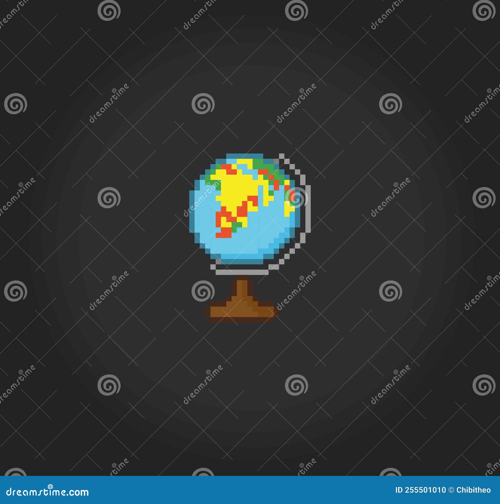 Pixel Art Globe With Vibrant Colors By Pixelplantmaster Stock ...