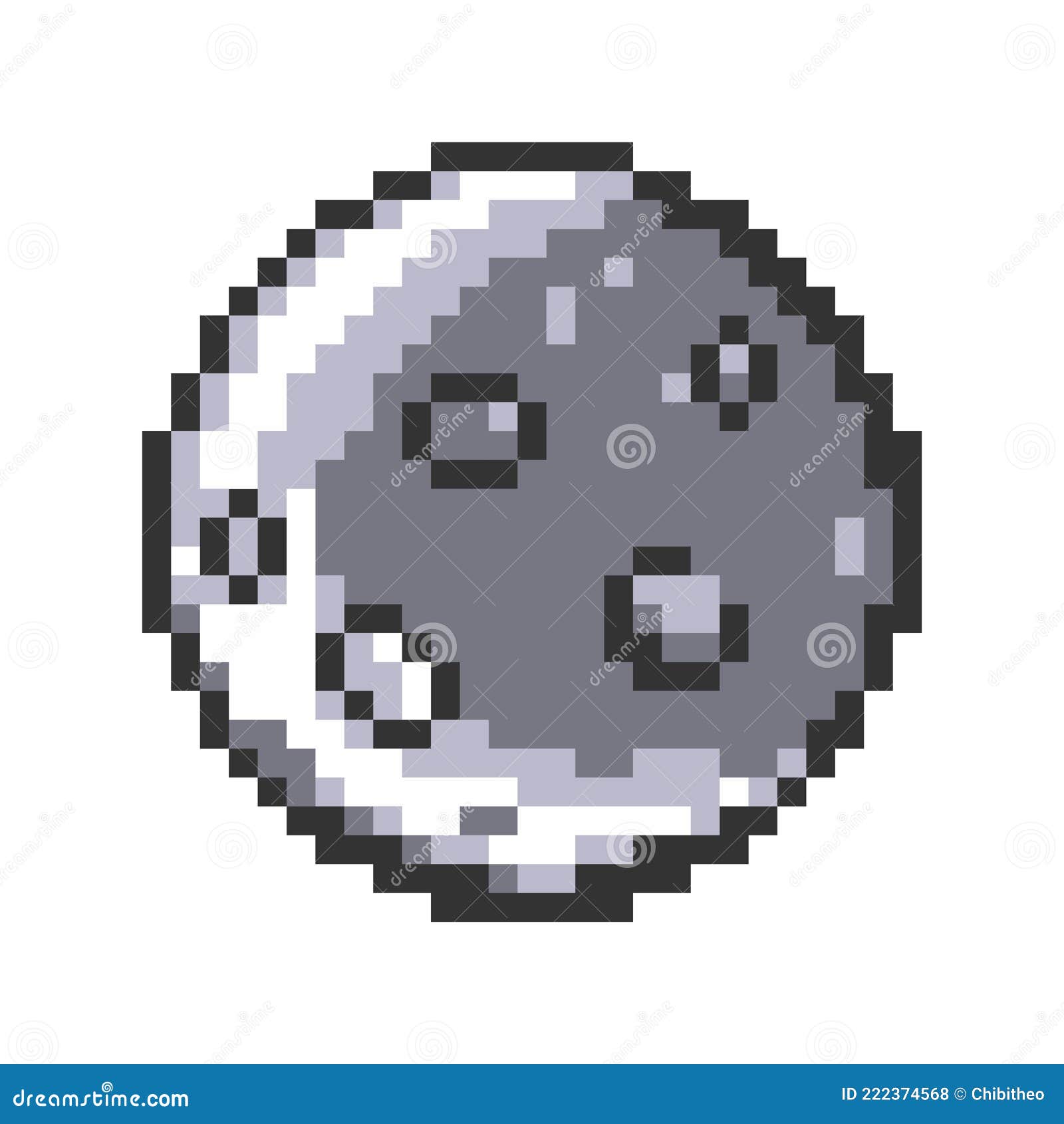 8 Bit Moon Pixels. Pixel Art Vector Illustration Stock Vector ...