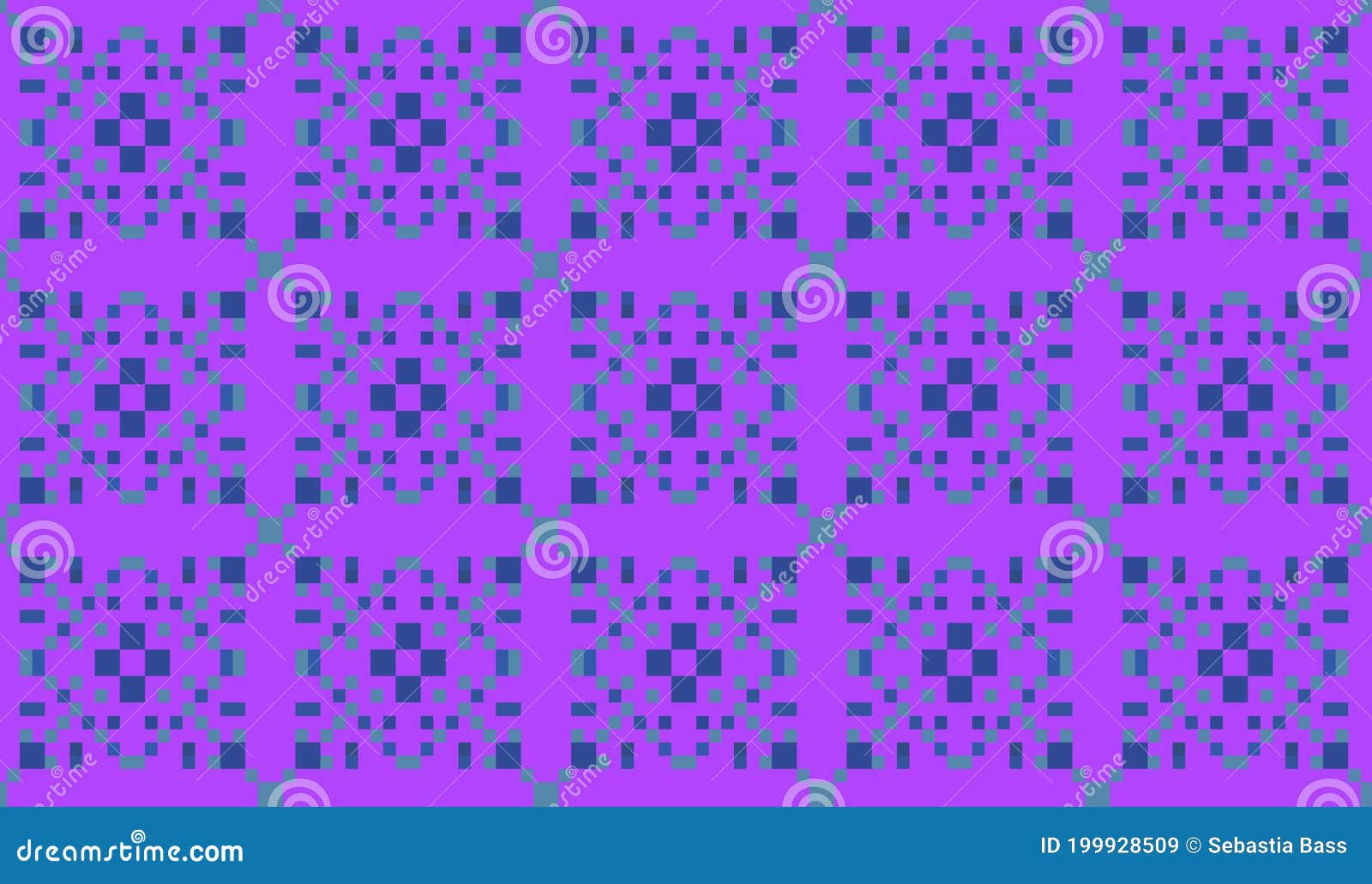A 8bit Patchwork Style Pattern on Lilac Fabric Type Background. Pattern ...