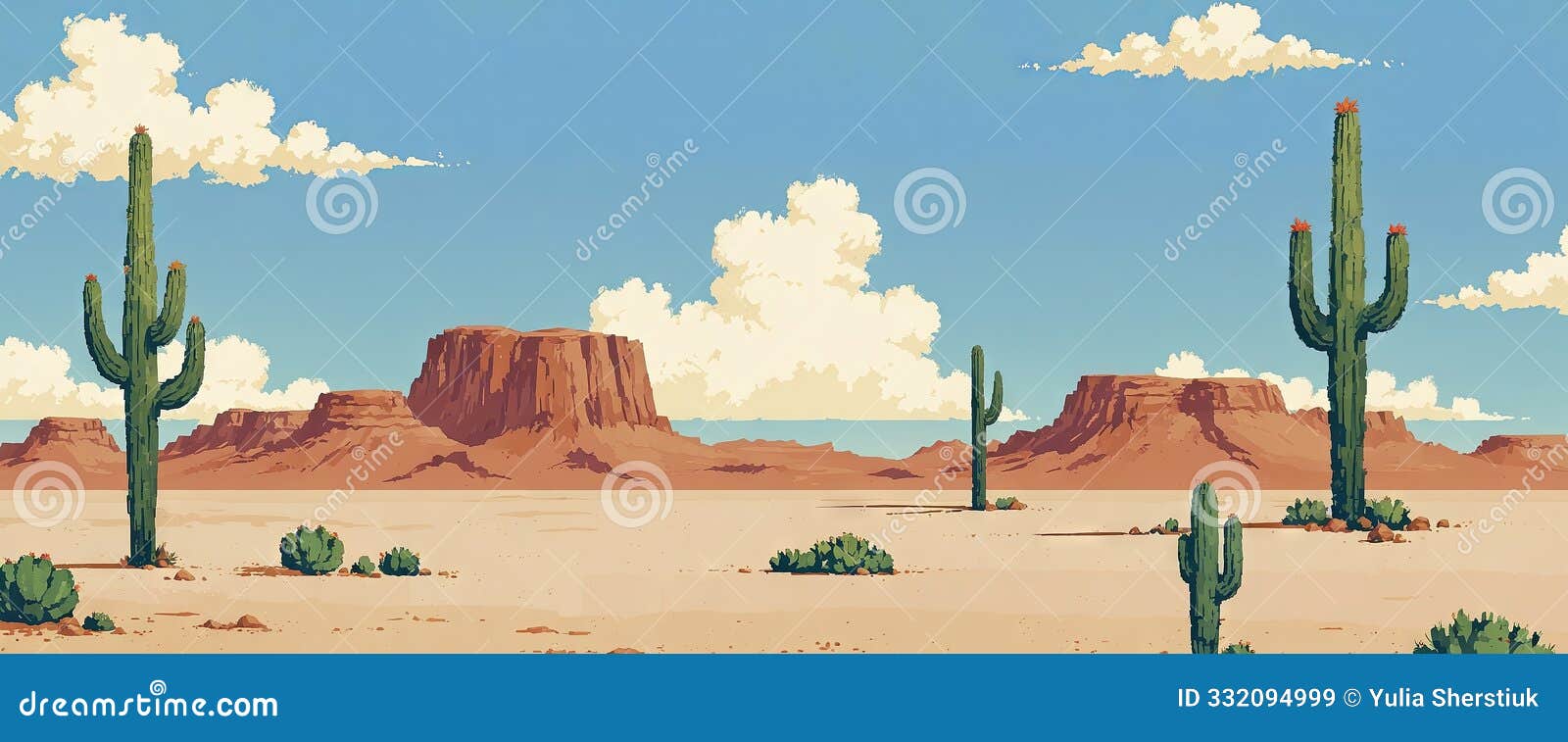 Pixel Art Desert Scene With Night Sky And Full Moon For Game Background ...