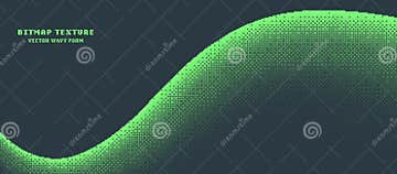 8 Bit Pixel Art Bitmap Texture Wavy Form Vector Dither Noise Wide Abstraction Stock Vector ...