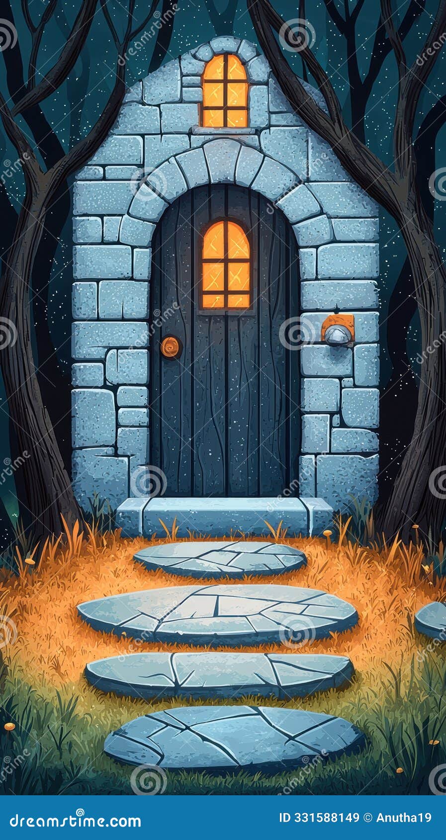 Pixel Art Dungeon Background For 8 Bit Games Stock Image ...