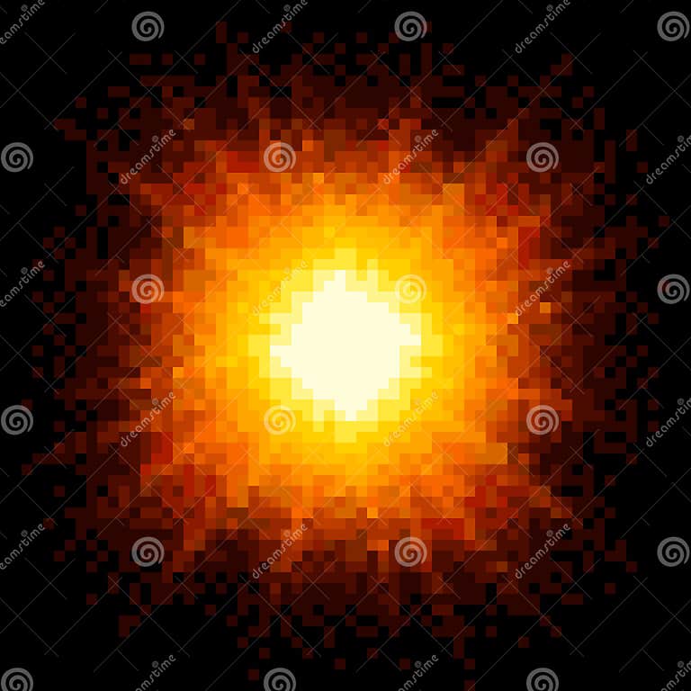 8-bit Pixel Art Fiery Explosion. EPS8 Vector Stock Vector ...