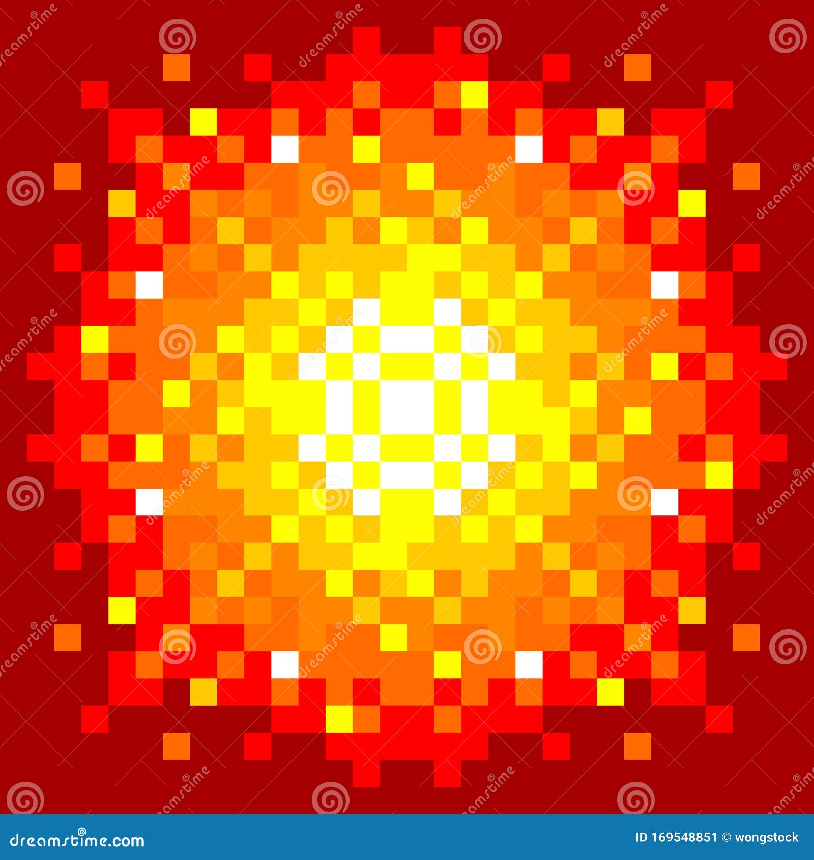 8-Bit Pixel-art Firey Explosion Stock Vector - Illustration of fire ...