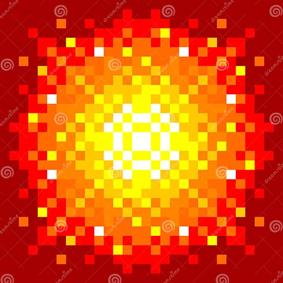 8-Bit Pixel-art Firey Explosion Stock Vector - Illustration of fire ...